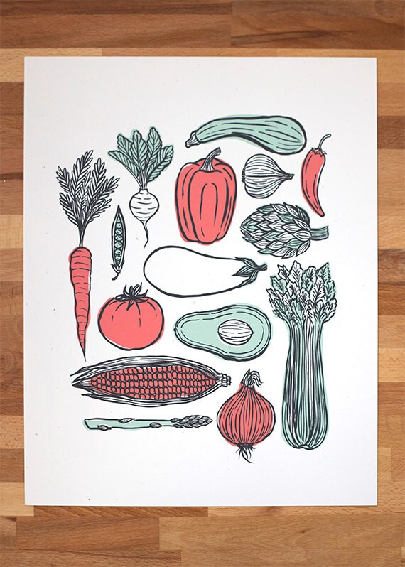 Veggie Print by WildHartPaper on Etsy