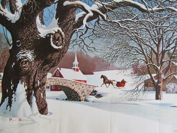 Vintage PAUL DETLEFSEN Four Seasons Series Print WINTER