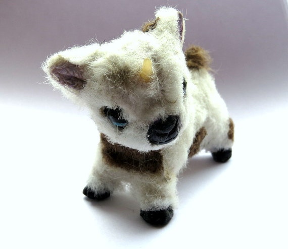 OOAK Miniature Fantasy Baby Unicorn Goat by FantasyRealmStudio