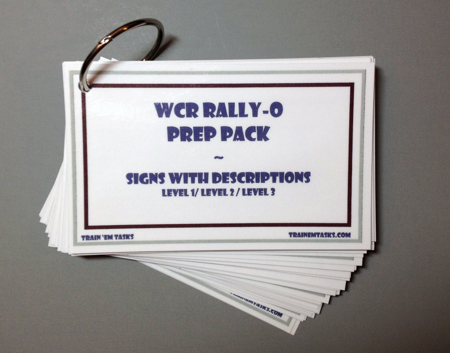 WCRL Rally Obedience Prep Pack 41 cards with signs sign