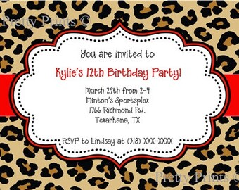 Popular items for cheetah invitation on Etsy