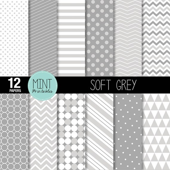 Grey Scrapbooking Paper Digital Paper Patterned Paper