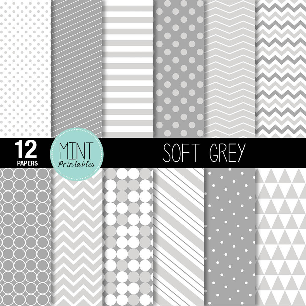 Grey Scrapbooking Paper Digital Paper Patterned Paper