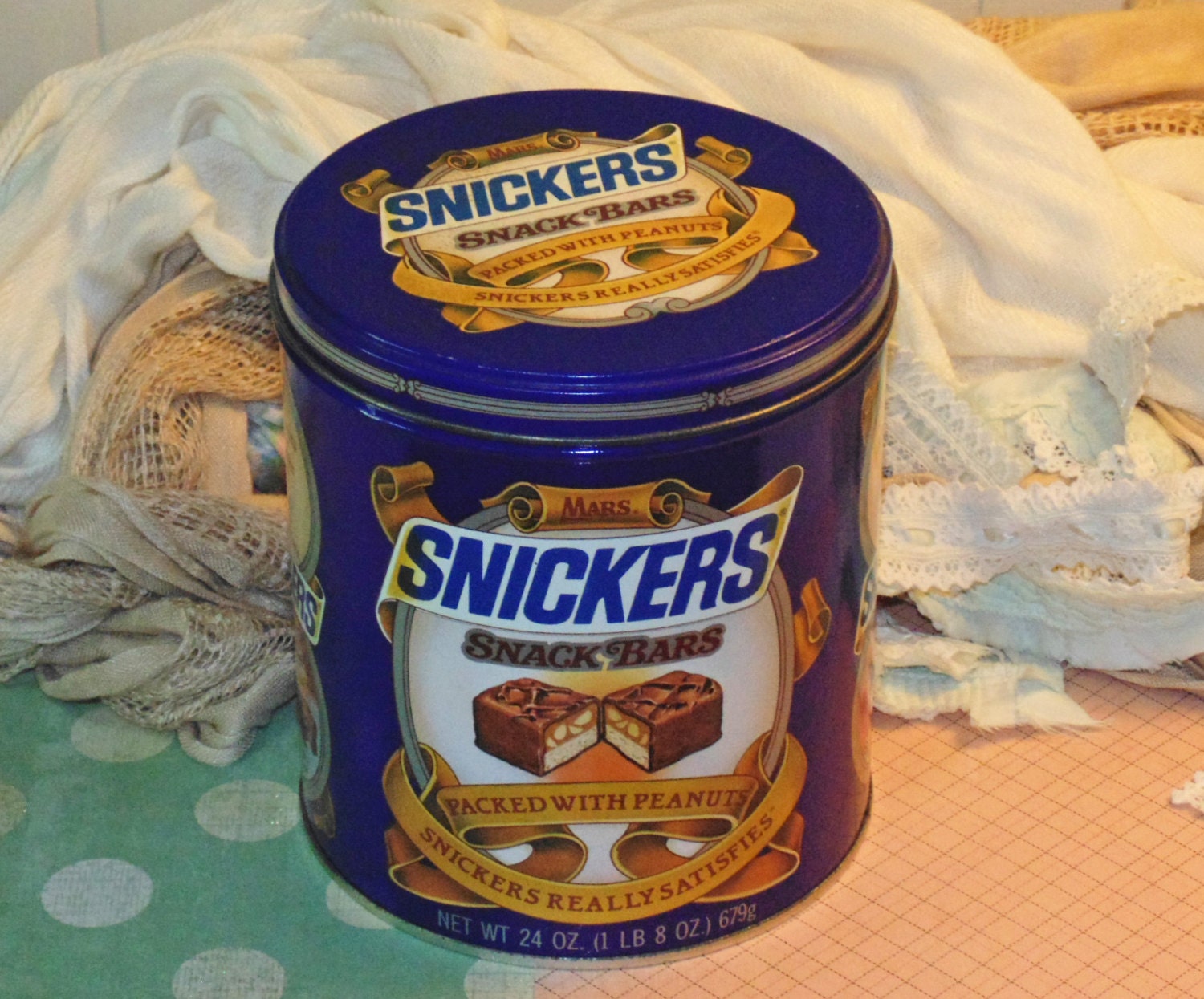 Vintage Metal Snickers Tin Room Decor Repurpose Upcycle Recycle – Haute ...