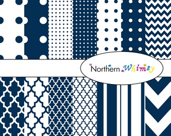 Popular items for navy blue patterns on Etsy