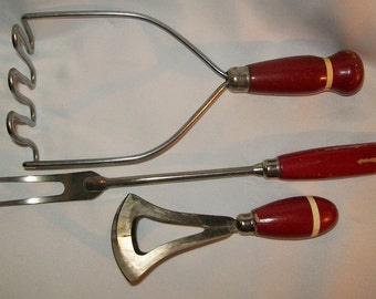 Popular items for red handle utensils on Etsy