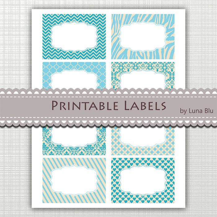 New Item added to my shop:Printable Labels: Vintage Blue digital labels ...