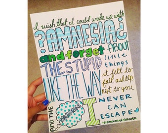Amnesia - 5 Seconds of Summer - Lyric Art