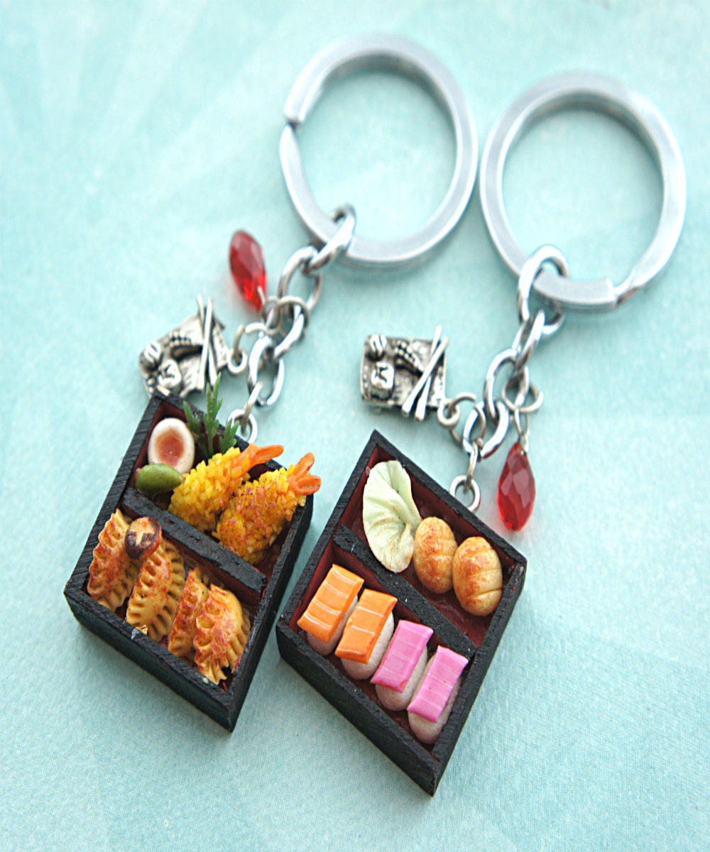 bento box keychain-sushi key chain