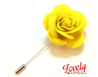 Yellow rose brooch | Etsy