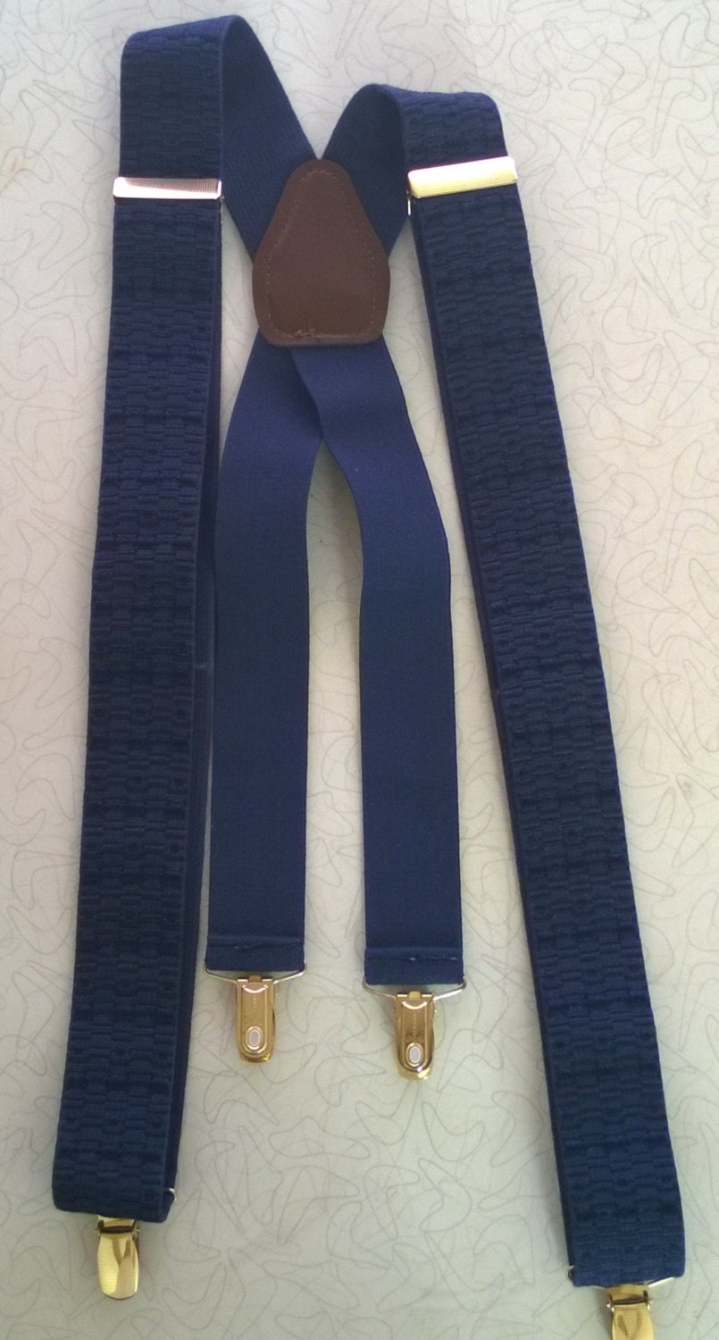 Vintage 1980’s Blue Suspenders by CAS, Made in W. Germany, Textured ...