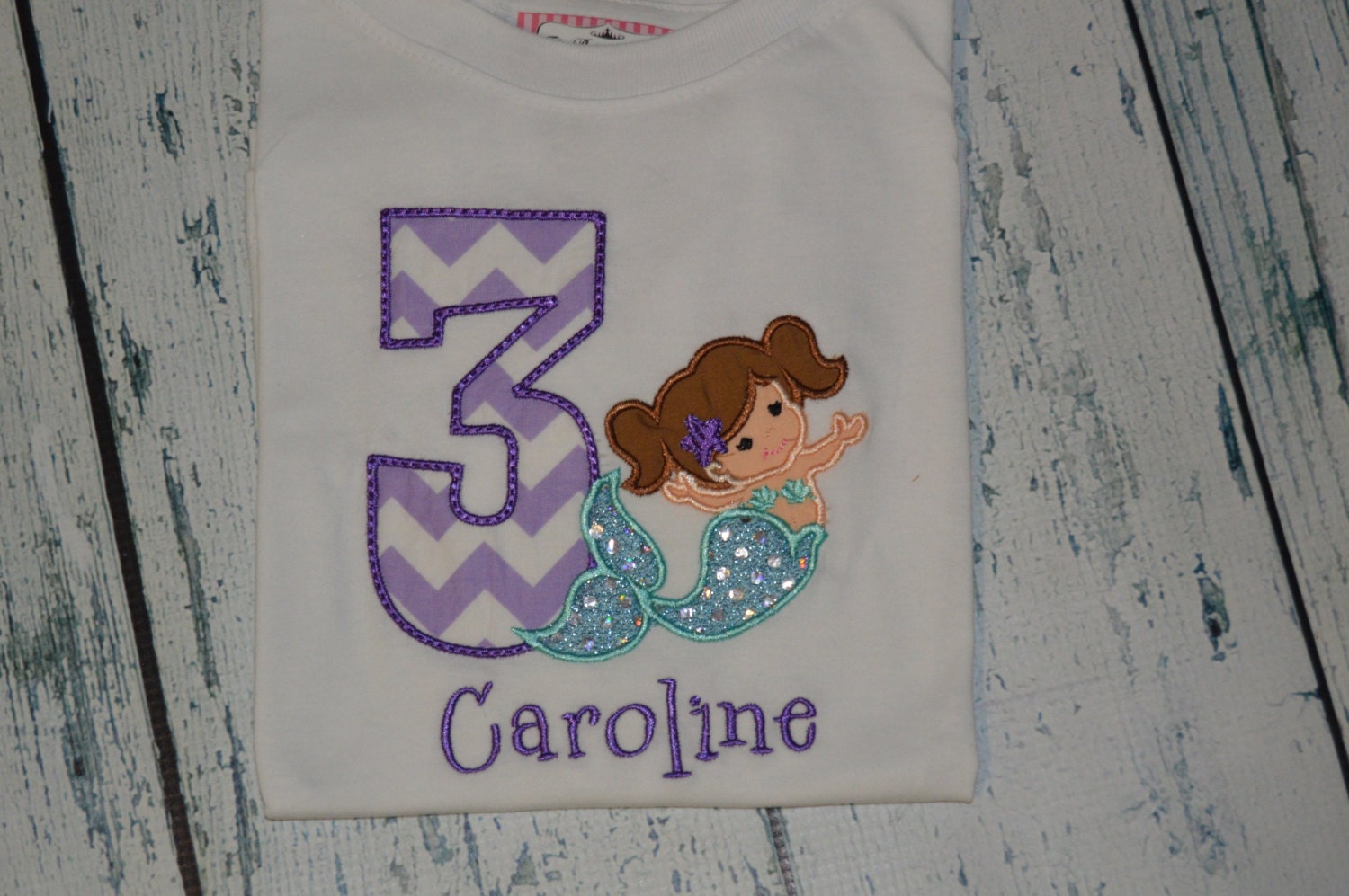 PERSONALIZED Mermaid Birthday Shirt Custom Age 1 2 3 4
