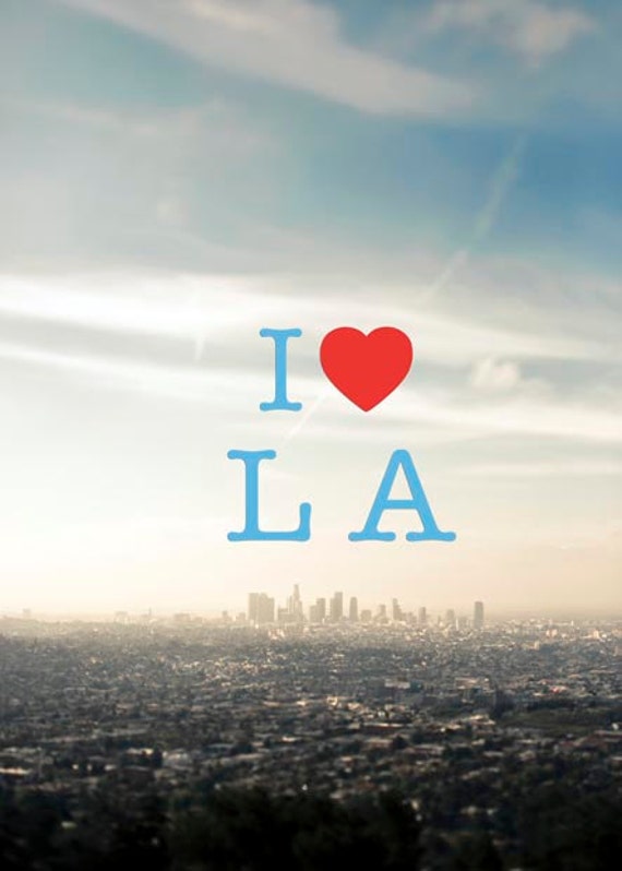 Los Angeles Print / California Art/ Black & White LA by Raceytay