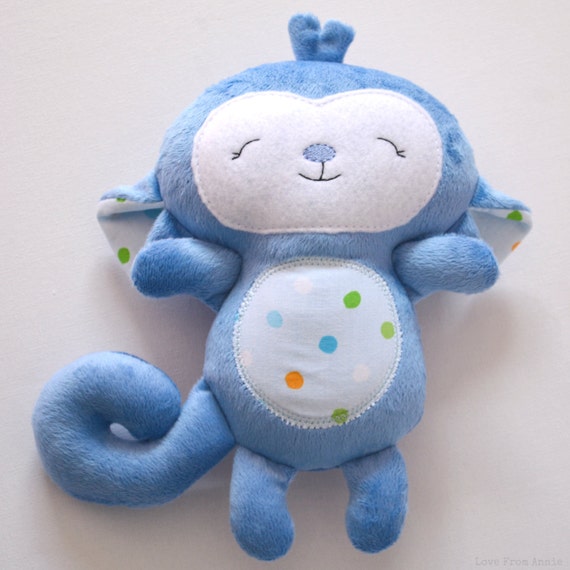 Items similar to Blue Monkey Toy on Etsy