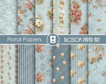 Scrapbooking Digital Paper Floral Digital Paper Pack Pink