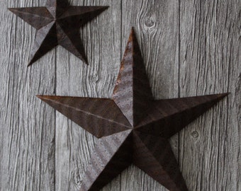 Amish Barn Star - Small Handmade Brown Rustic Tin Amish Barn Star - 11 ...