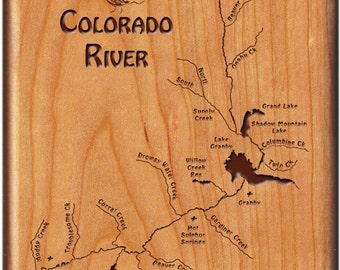CACHE LA POUDRE River Map Fly Fishing Fly Box Custom