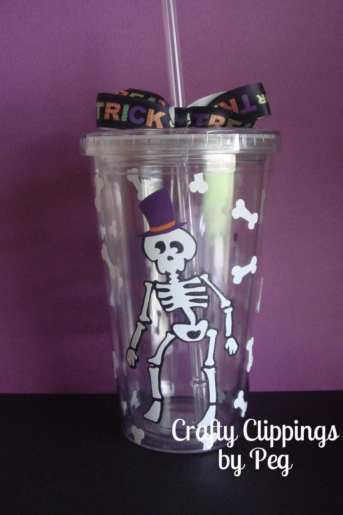 Vinyl Tumbler Halloween Cup Skeleton cup Bones Humerus