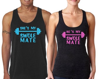 Swole Mate Workout Tank Set Burnout/Tri Blend/Ringspun S-XL