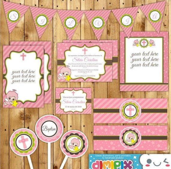 Angelito rosa de bautizo - Imagui