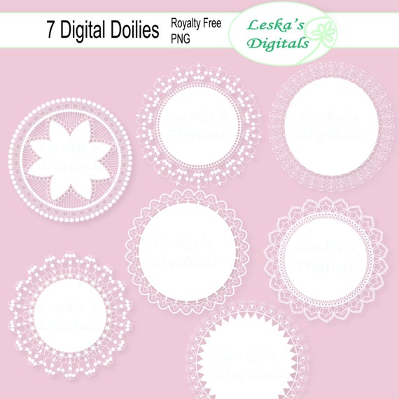 Doilies clipart Digital doily lace doily available on