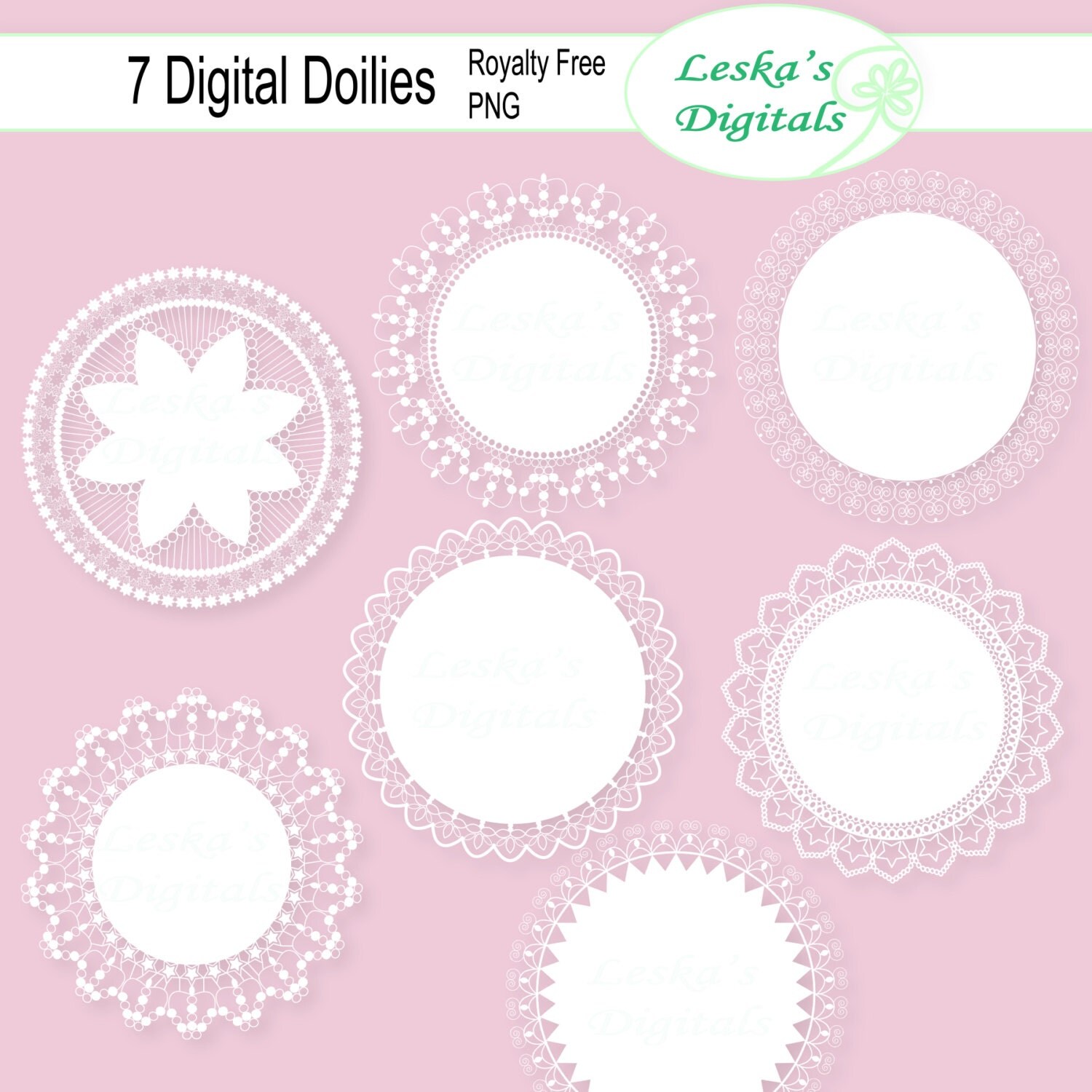 Doilies clipart Digital doily lace doily available on