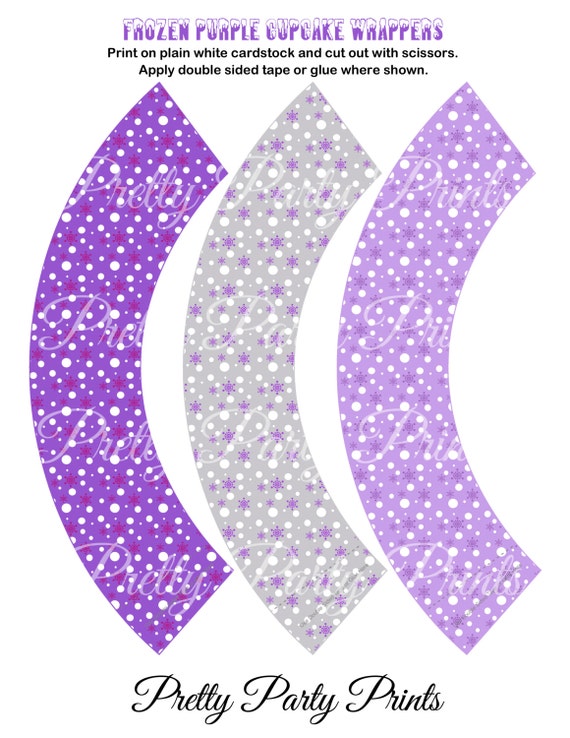 Purple Silver And Blue Cupcake Wrapper Template Printable