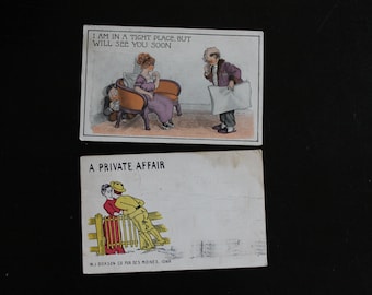 Pair of Vintage Adult Humor Postcards