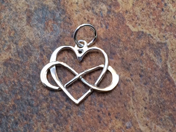 Infinity Heart Charm Infinity Charm Heart by MillpondJewelryCo
