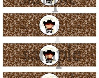 INSTANT WESTERN Cowboy Theme Water Label Bottle Label Printable File