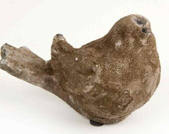 Terra Cotta Sitting Sparrow--Medium, Rustic Garden Decor, Rustic bird ...