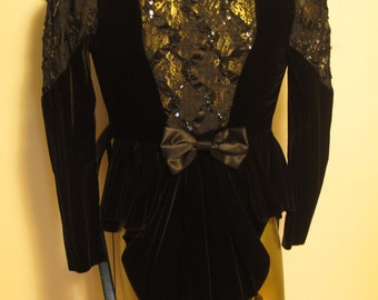 Vintage Black Tailcoat Goth Steampunk Jacket Uniform Blazer