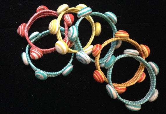 African Bracelet Plastic Telephone Wire Handmade by WorldofBacara