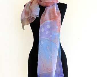 Joan Miro scarf. Hand painted shawl wrap with by AHouseAtelier