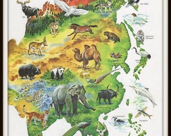 Popular items for asia map on Etsy