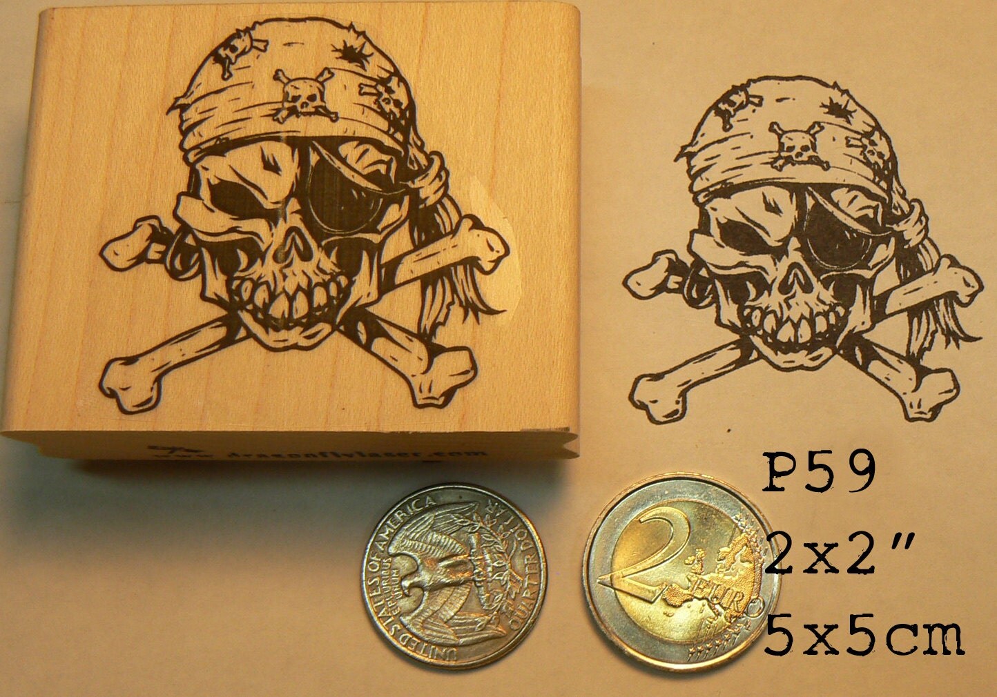 P59 Pirate rubber stamp