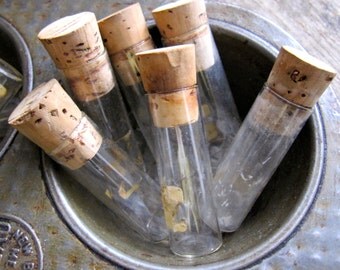 Vintage Glass Vials, Antique Test Tubes, Glass Bottles, Vials, Set of 6 ...