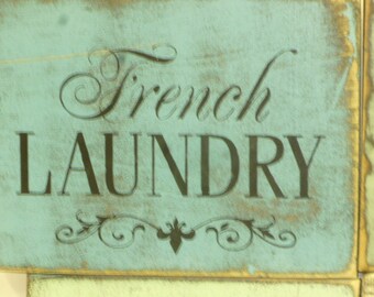 FRENCH LAUNDRY SIGN / French laundry / Laundry sign / wood laundry sign ...