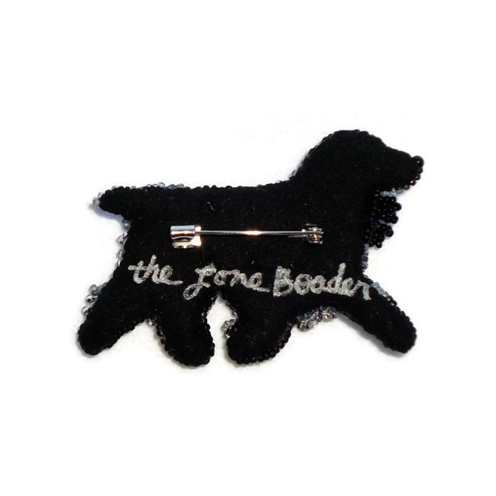 Blue Roan ENGLISH COCKER SPANIEL beaded dog pin brooch art