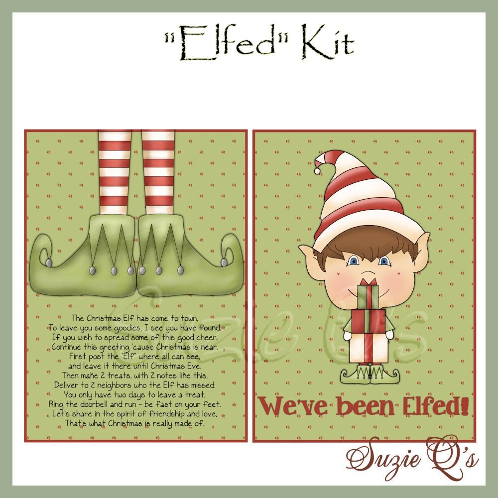 You've Been Elfed Kit Digital Printable Immediate