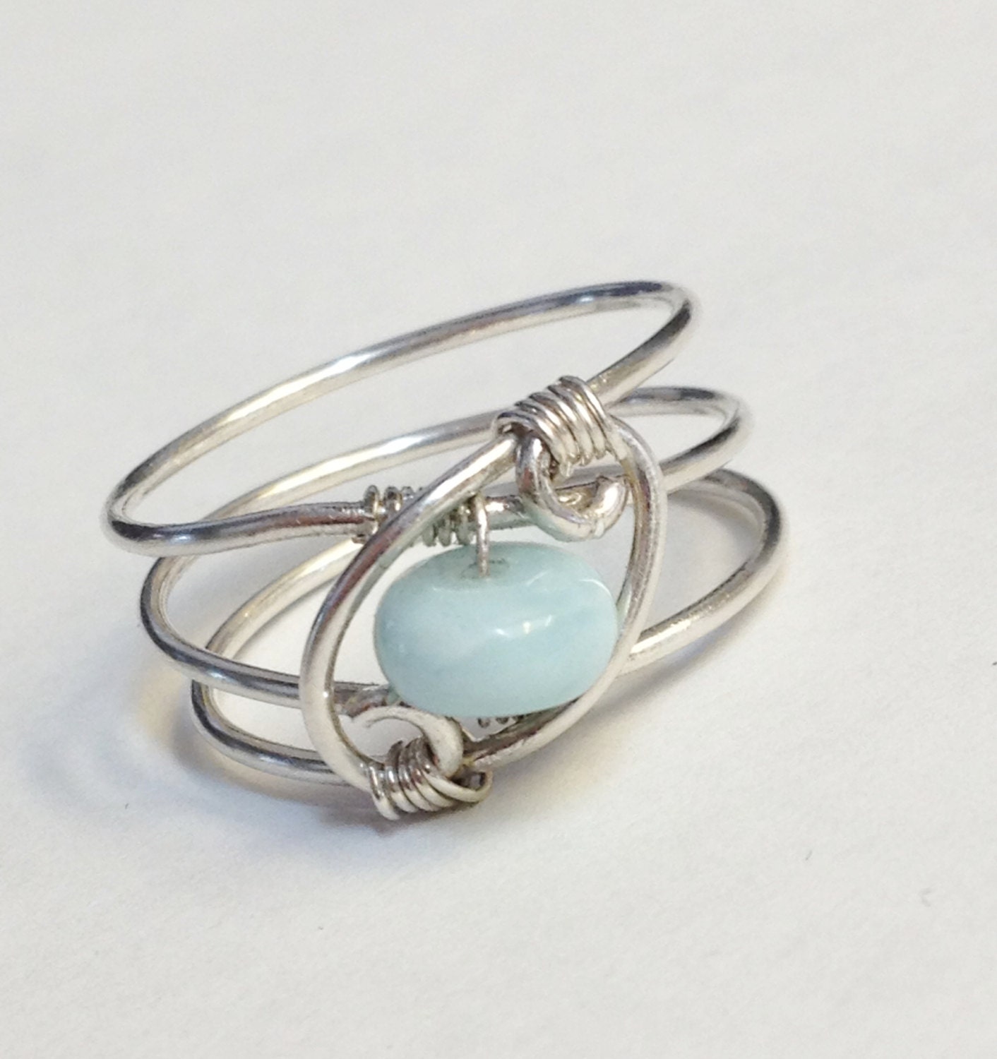Larimar Ring Larimar Jewelry Sterling Rings by SpiralsandSpice