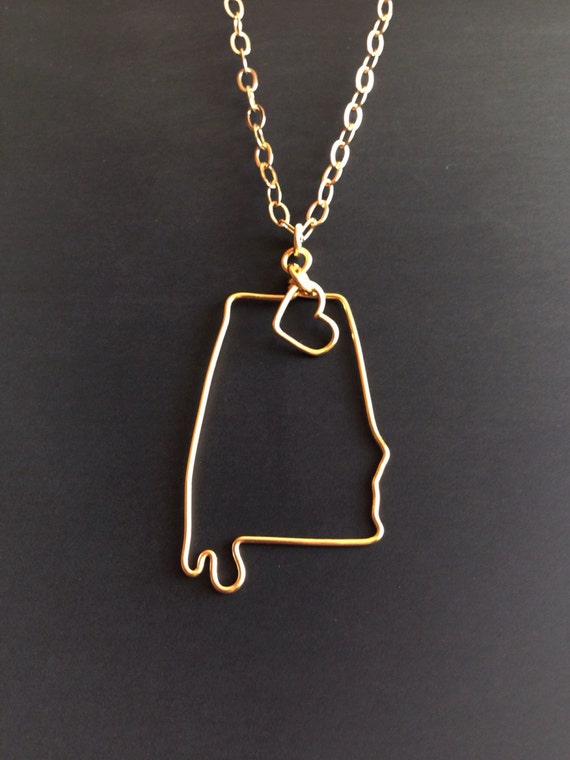 Alabama Necklace Alabama State Necklace State Outline