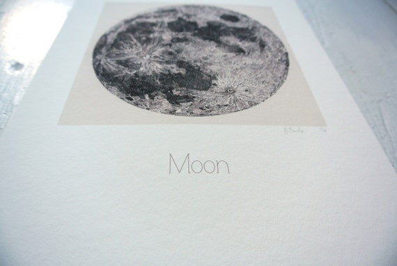 Full Moon Pen and Ink Illustration by RosehipandInk on Etsy