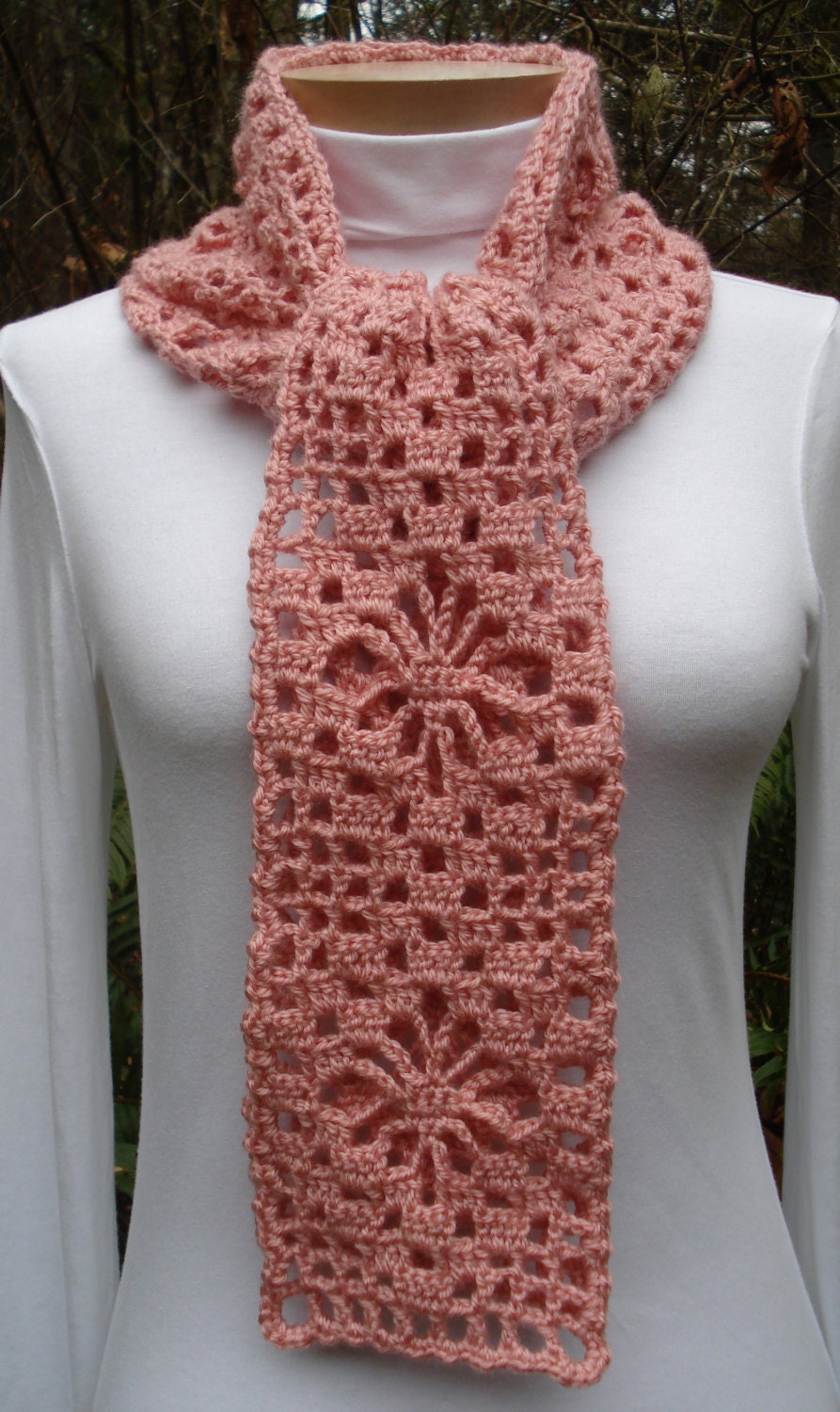Crochet Pattern PDF Spider Web Lace Scarf PA-302