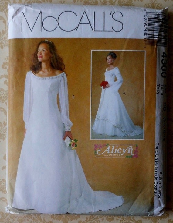 Empire Style Wedding Gown Sewing Pattern UNCUT by latenightcoffee