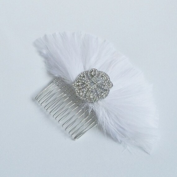 Parisian style Art Deco inspired ivory feather by FlorioDesigns