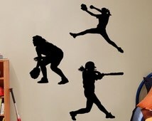 Popular items for softball wall decals on Etsy