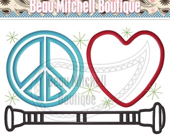 TWIRLER with Baton applique embroidery by BeauMitchellBoutique