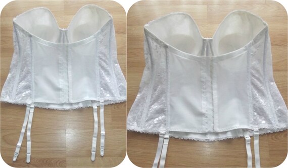 Vintage 70s MERRY WIDOW Bustier Bra Corset 42DD Girdle