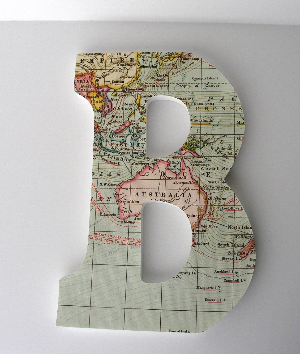 World Map Custom Wooden Letters Nursery Name Décor Neutral